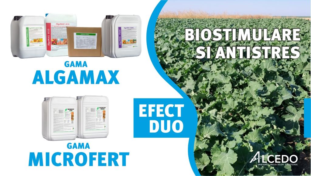 4 biostimulatori din gama AlgaMax si 2 din gama Microfert cu efect ...